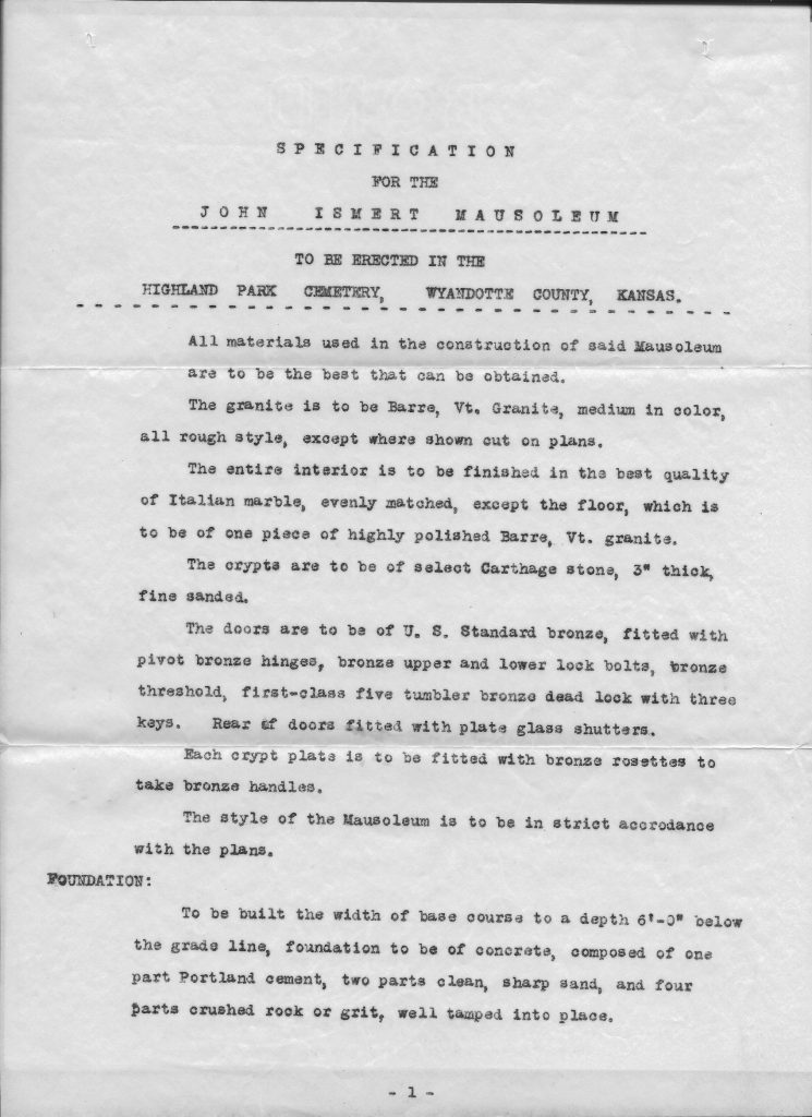 John Ismert Mausoleum – Ismert Family Website